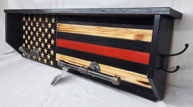 40" Tactical Gear Rack - Fireman Gear Rack - Customizable - Thin Red L ...